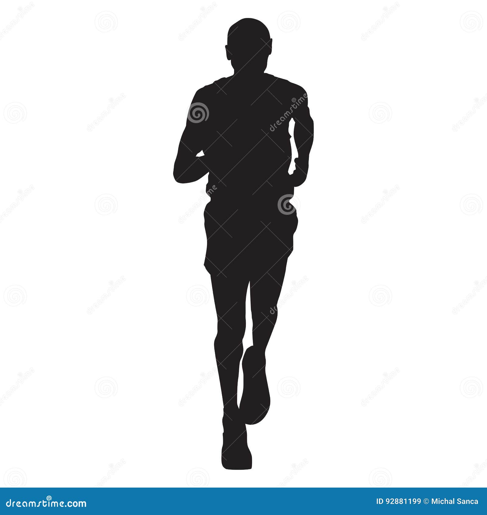 Vector Runner Silhouette, Front View Stock Vector - Illustration of ...