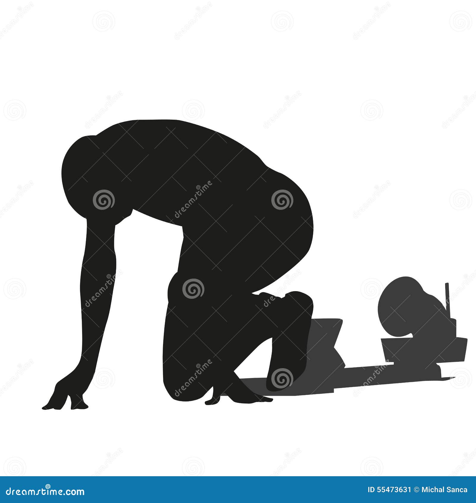 Vector Runner Starts from the Blocks Stock Vector - Illustration of ...