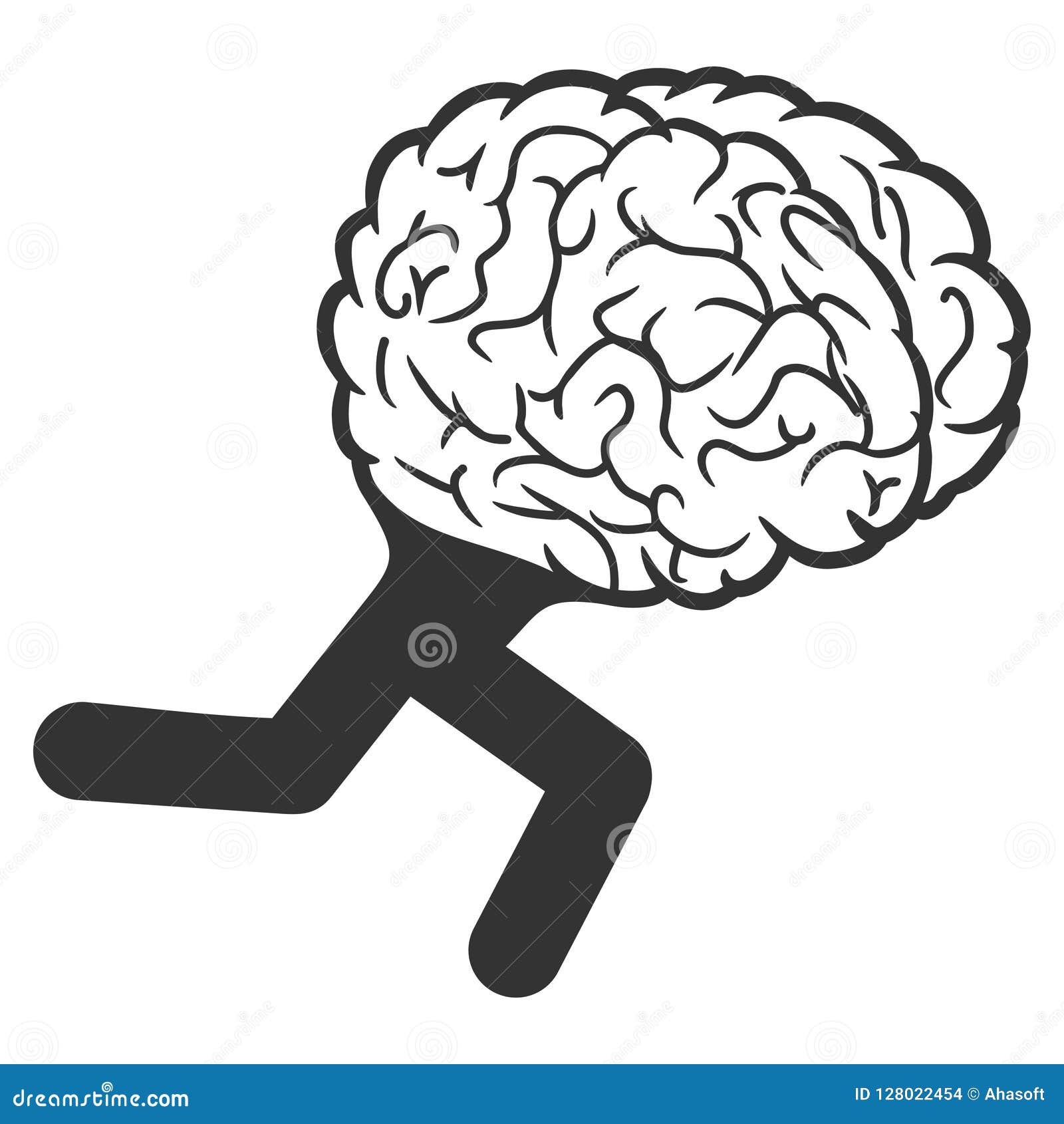 Running Brain Vector Icon stock vector. Illustration of training ...