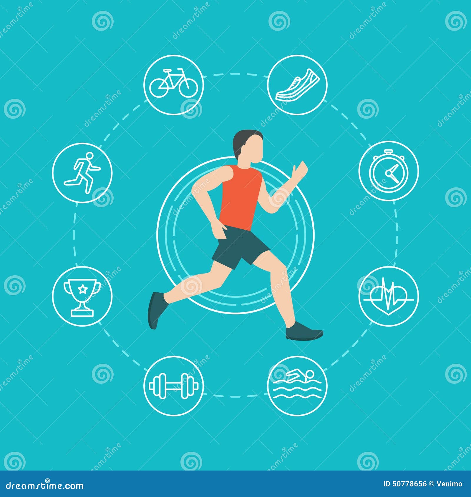 Vector Running and Jogging Infographics Concept Stock Vector ...