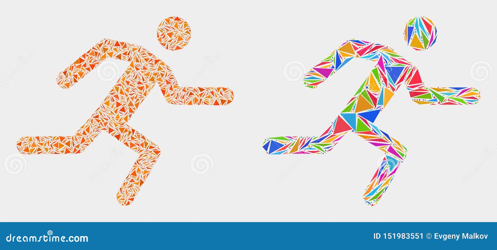 Vector Running Man Mosaic Icon of Triangle Elements Stock Vector ...