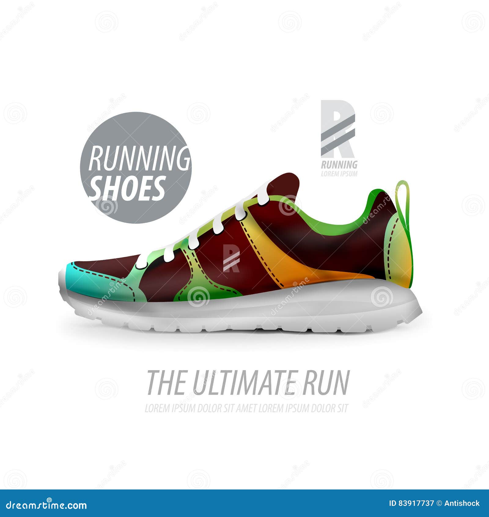Vector Running Shoes Ad Product Template Stock Illustration ...
