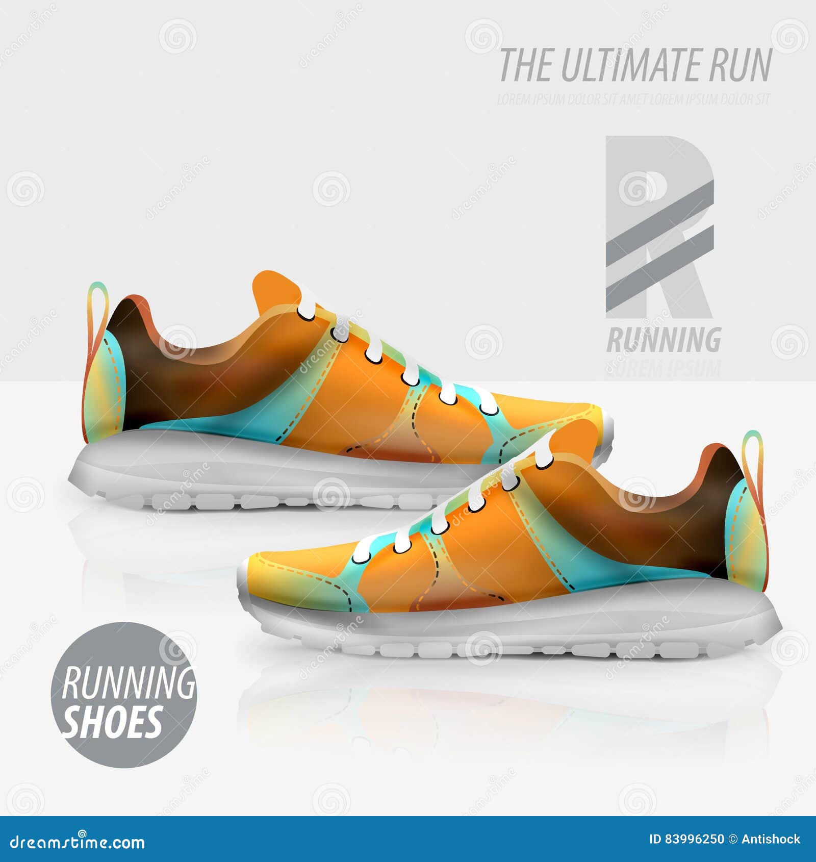Vector Running Shoes Ad Product Template Stock Illustration ...