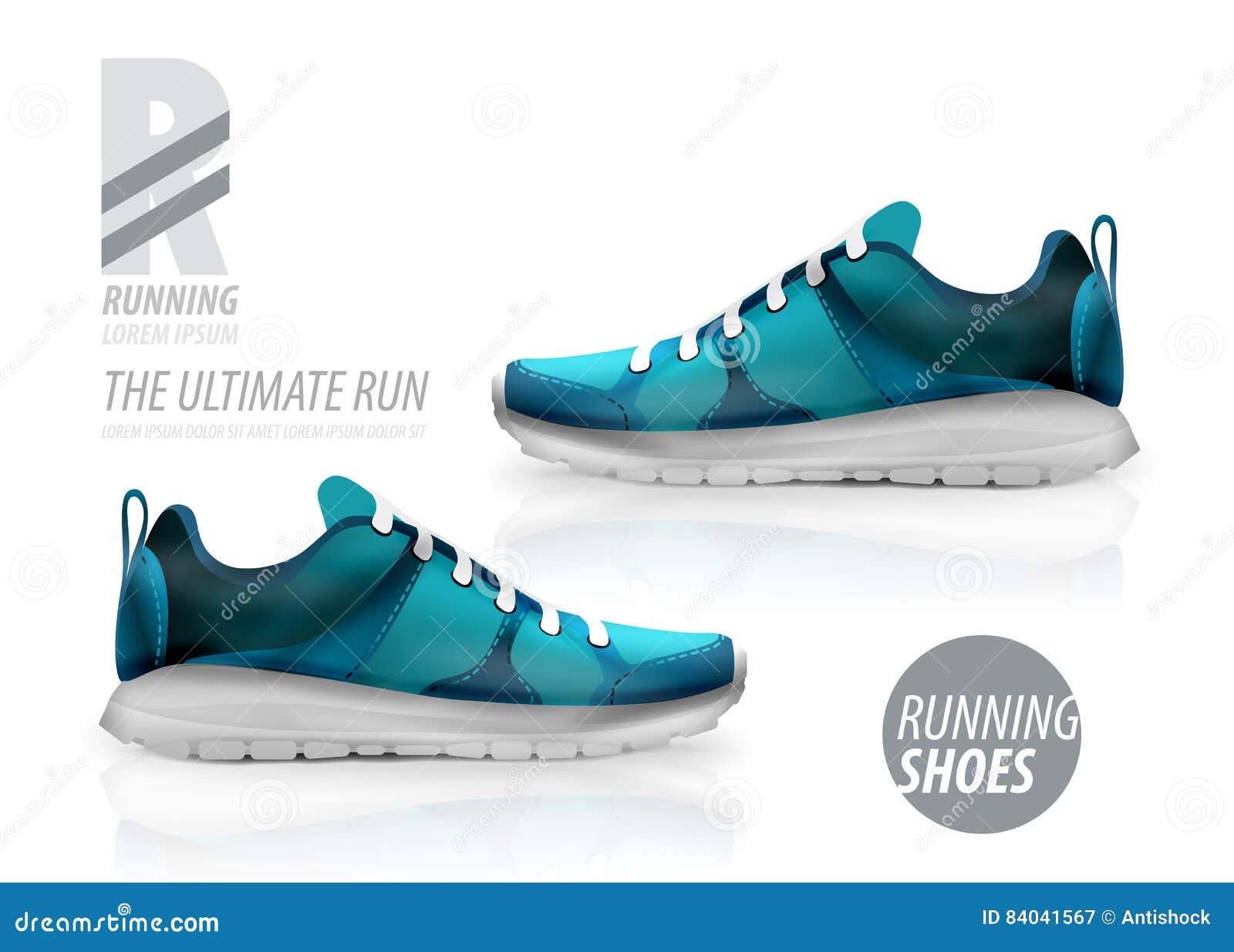 Vector Running Shoes Ad Product Template Stock Illustration ...