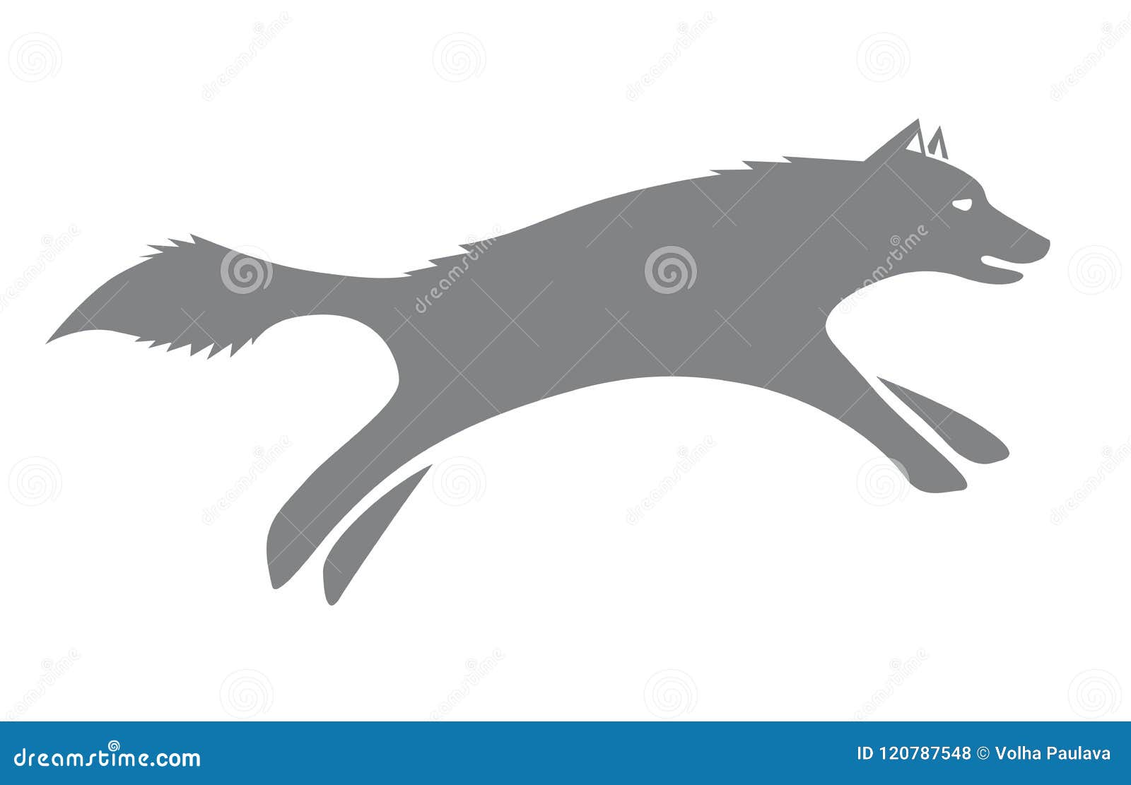 Vector Running Wolf Silhouette Stock Illustration - Illustration of ...