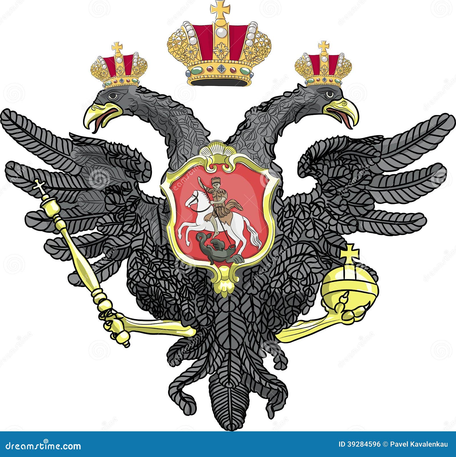 Vector Ruso Del Escudo De Armas Ilustración del Vector - Ilustración de ...