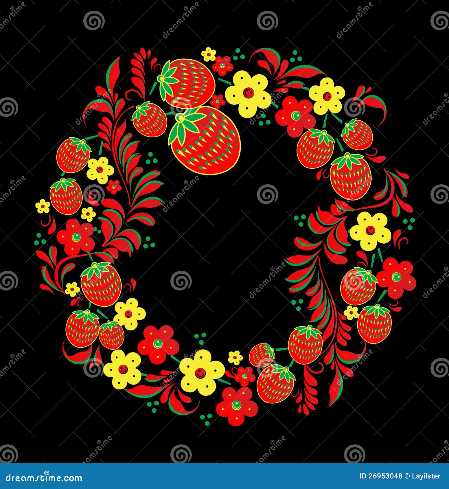 Vector. Russian Traditional Ornament Hohloma Stock Vector ...