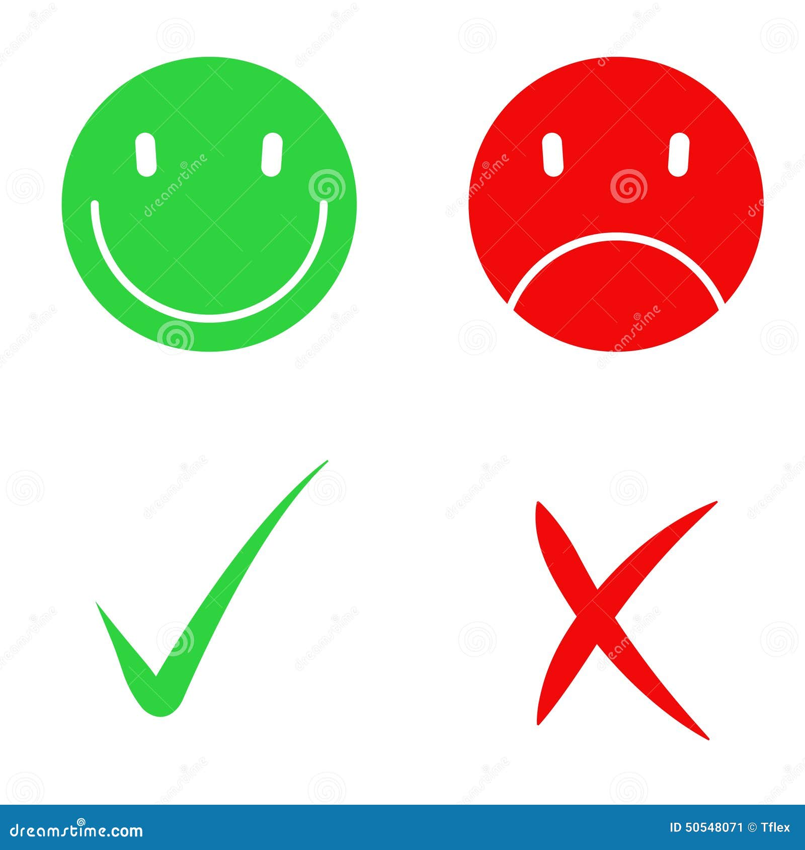 Vector Sí Y Ningunas Marcas Del Símbolo De Control Ilustración del ...