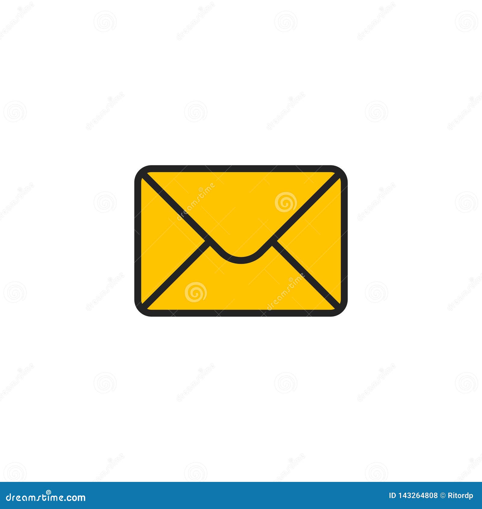 Vector, S?mbolo O Logotipo Plano Del Icono Del Sobre Ilustración del ...