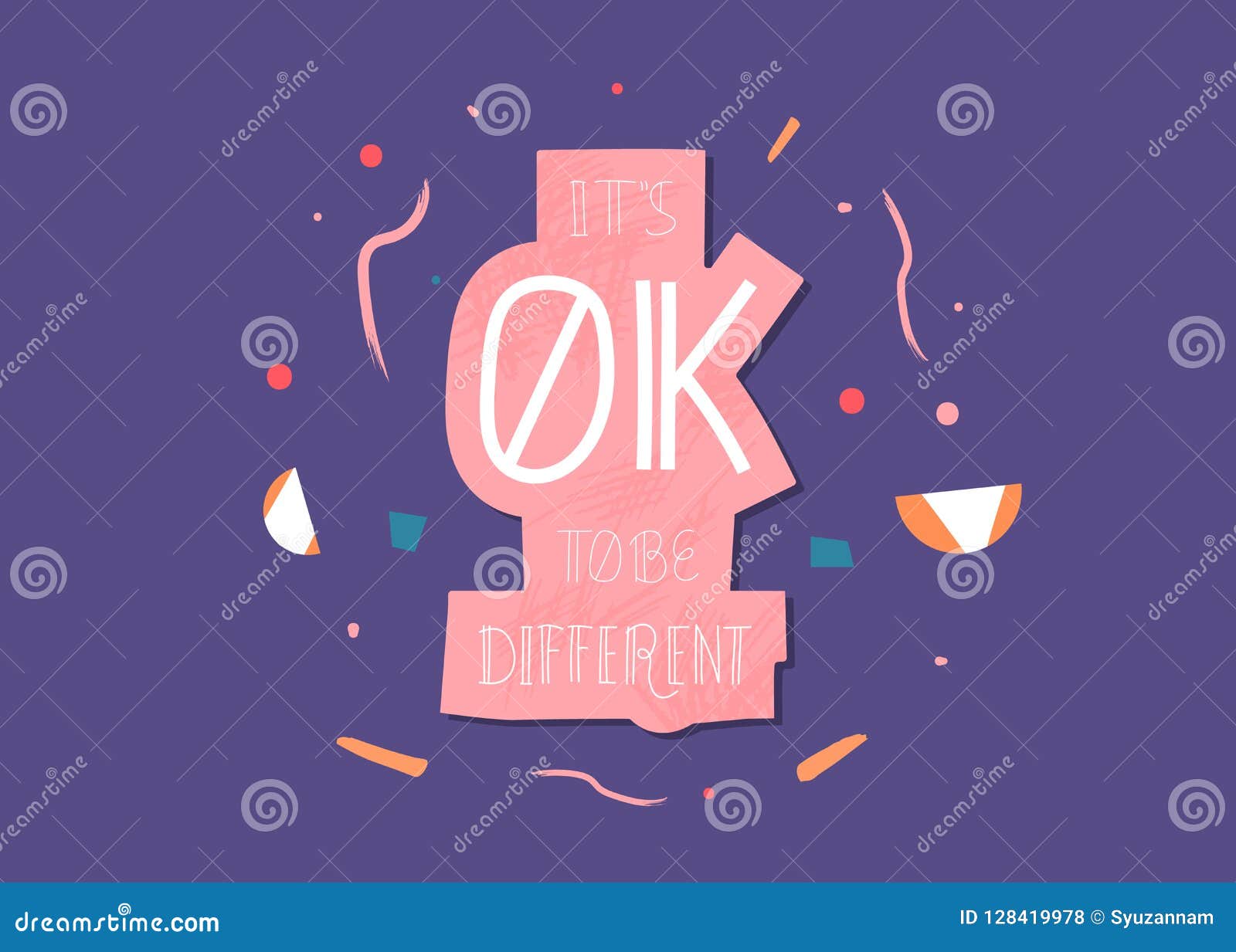 Vector it`s Ok To Be Different Quote. Stock Vector - Illustration of ...