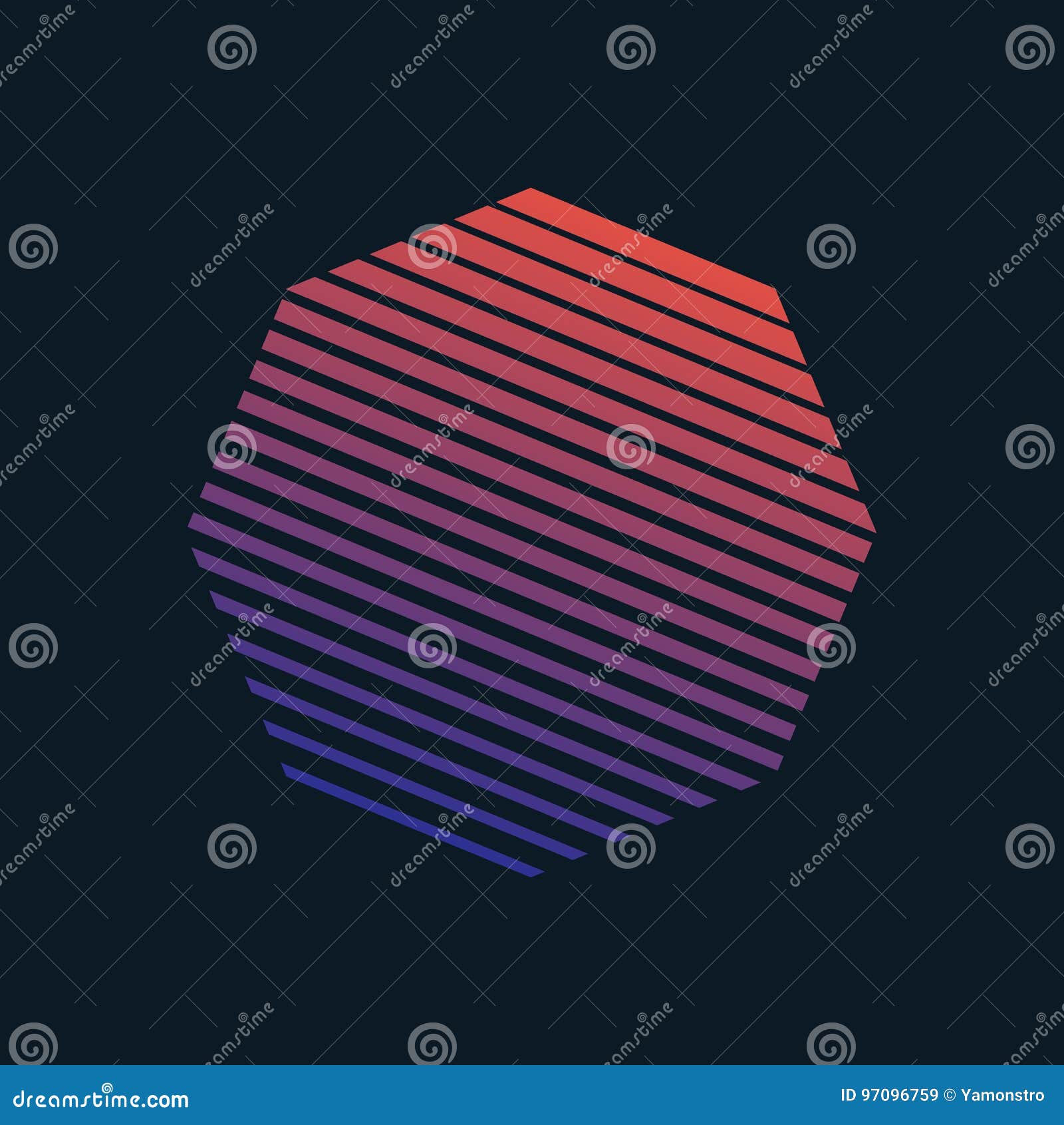 Vector 80s Retro Style Striped Shape Stock Vector - Illustration of ...