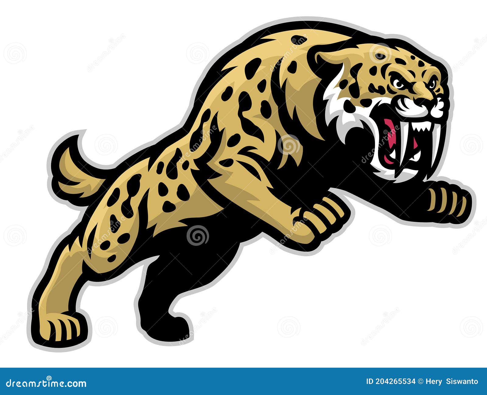Sabretooth Mascot Sport Logo Style Cartoon Vector | CartoonDealer.com ...