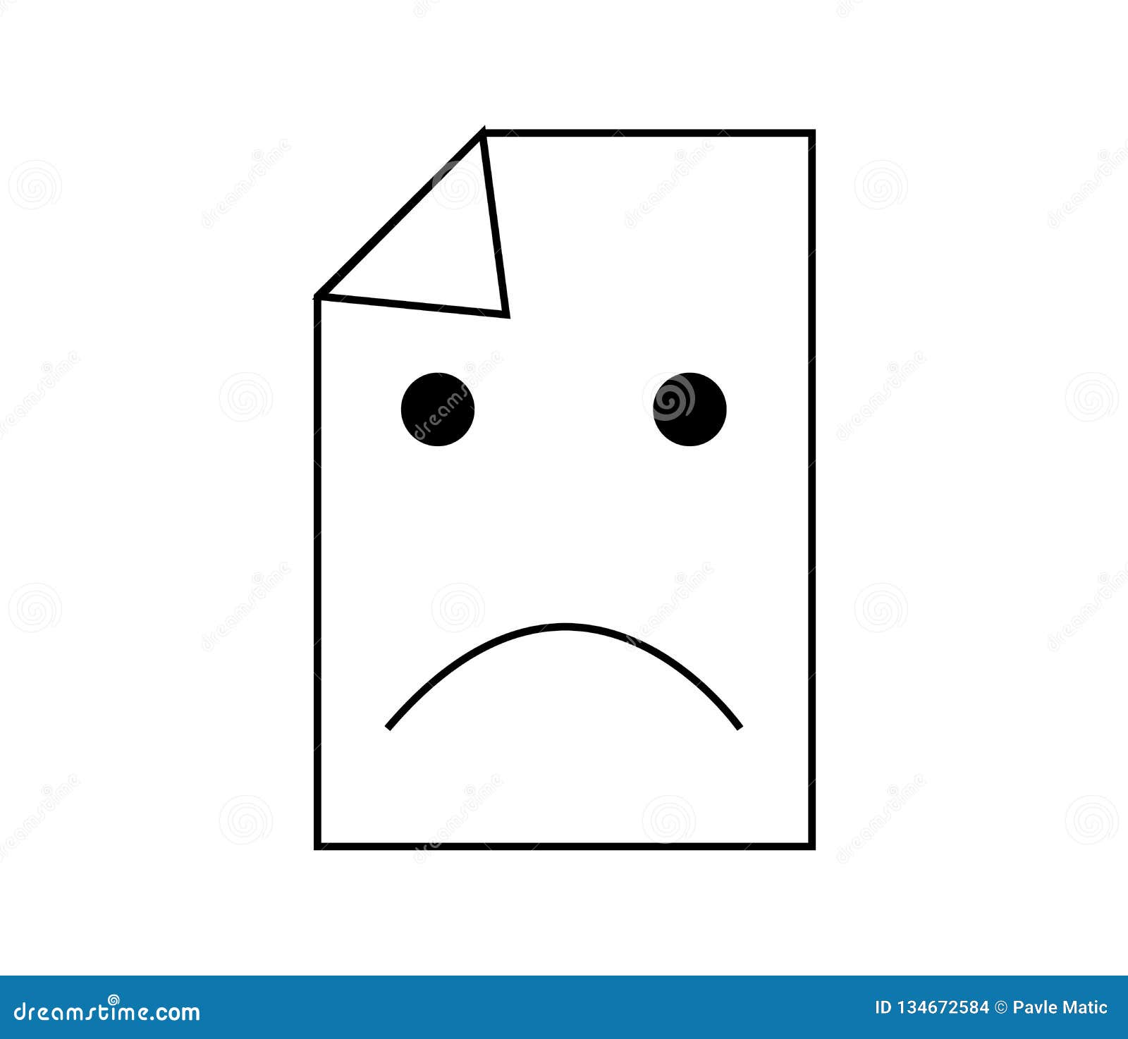 Sad Face With Document And Magnifying Glass Symbolizing Rejection Or ...