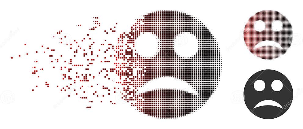 Dust Pixel Halftone Sad Smiley Icon Stock Vector - Illustration of ...