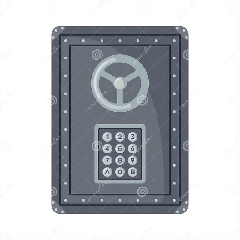 Vector Safe Icon in Flat Style Isolated on White Background Stock ...