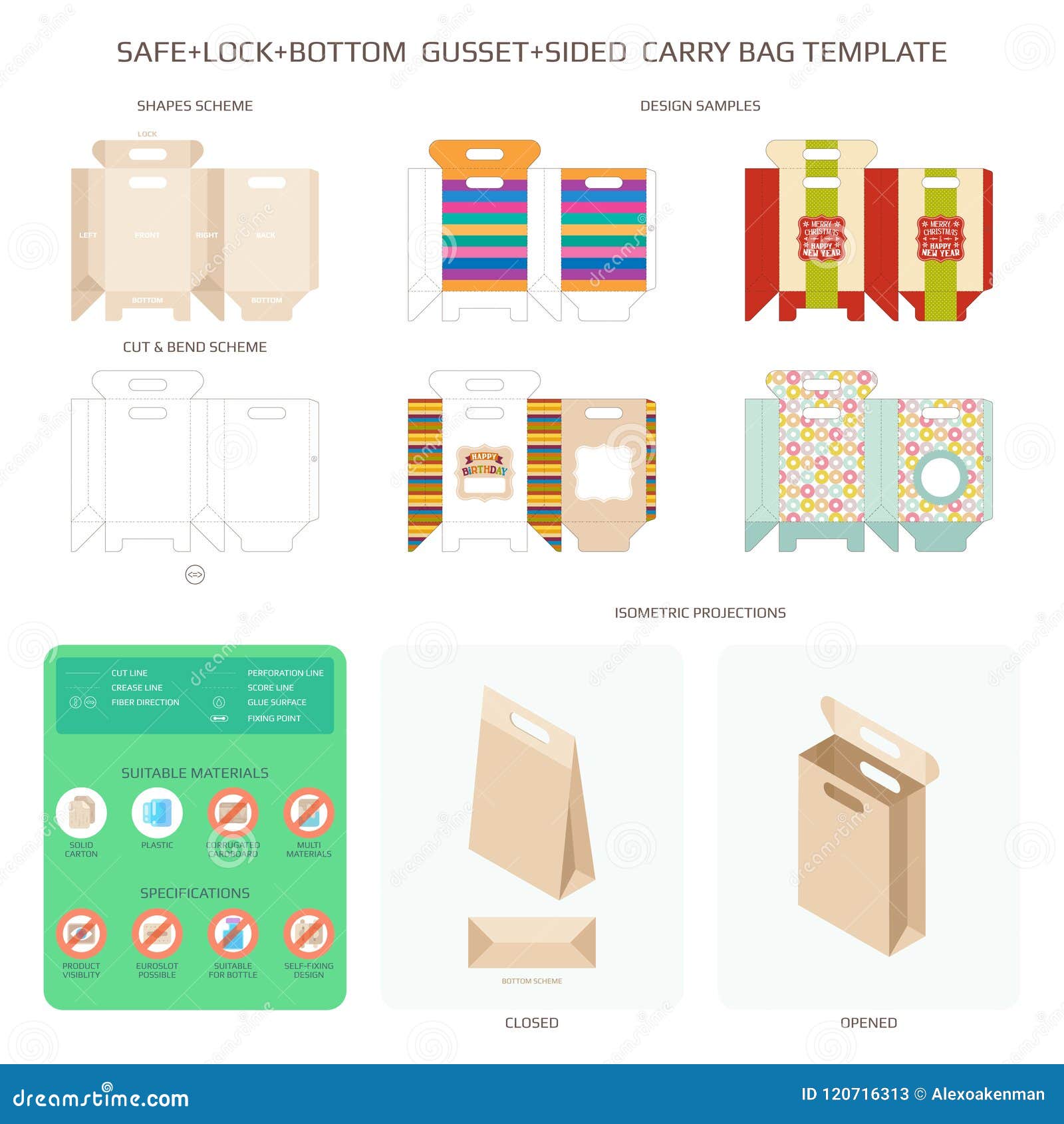 Vector Safe Lock Bottom Carry Bag Templates Set Stock Vector ...