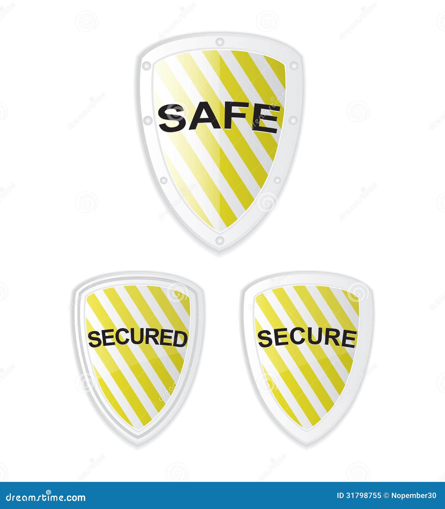 Vector Safe Secure Shield stock vector. Illustration of isolated - 31798755