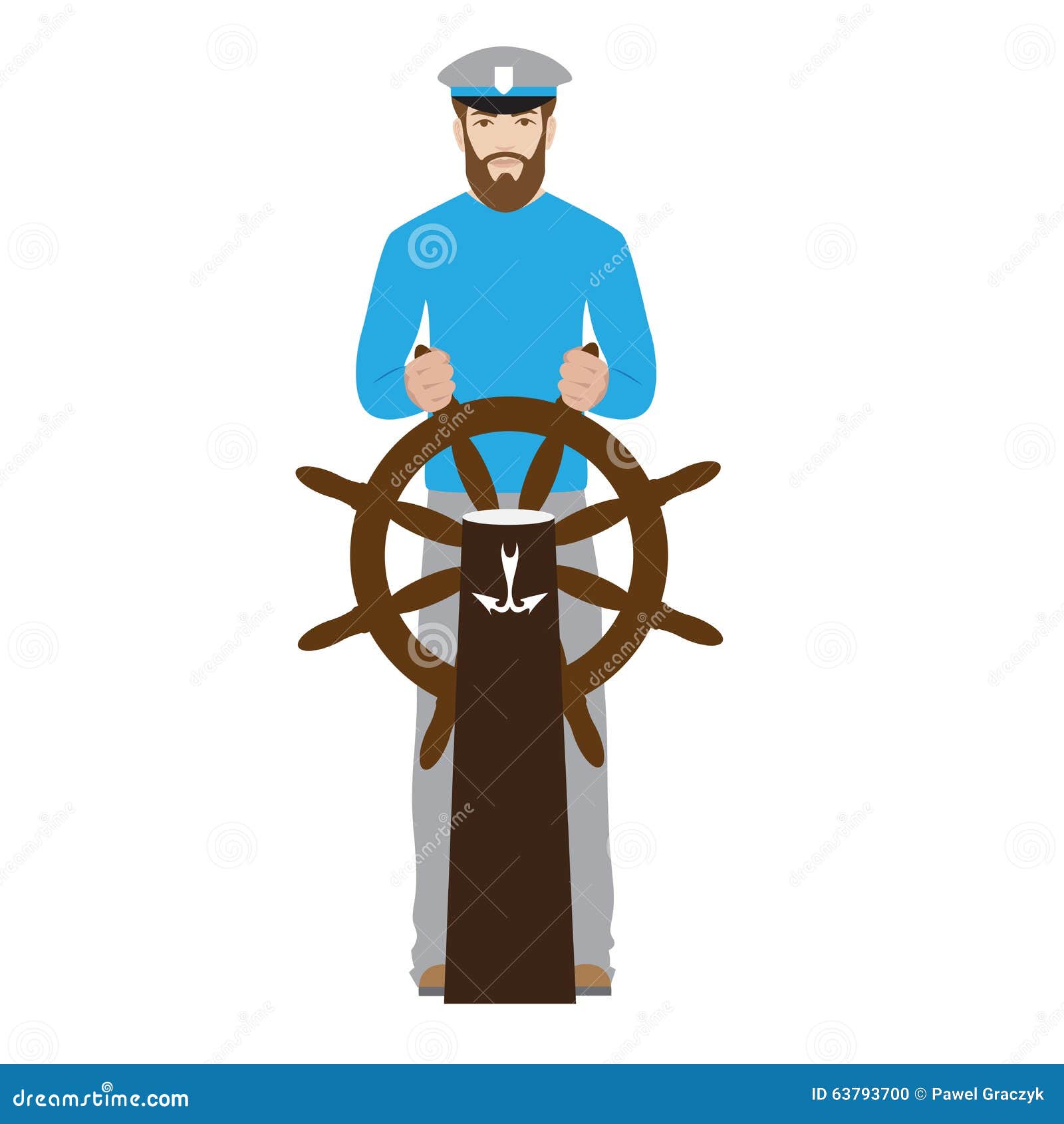 Vector sailor stock vector. Illustration of vintage, marine - 63793700