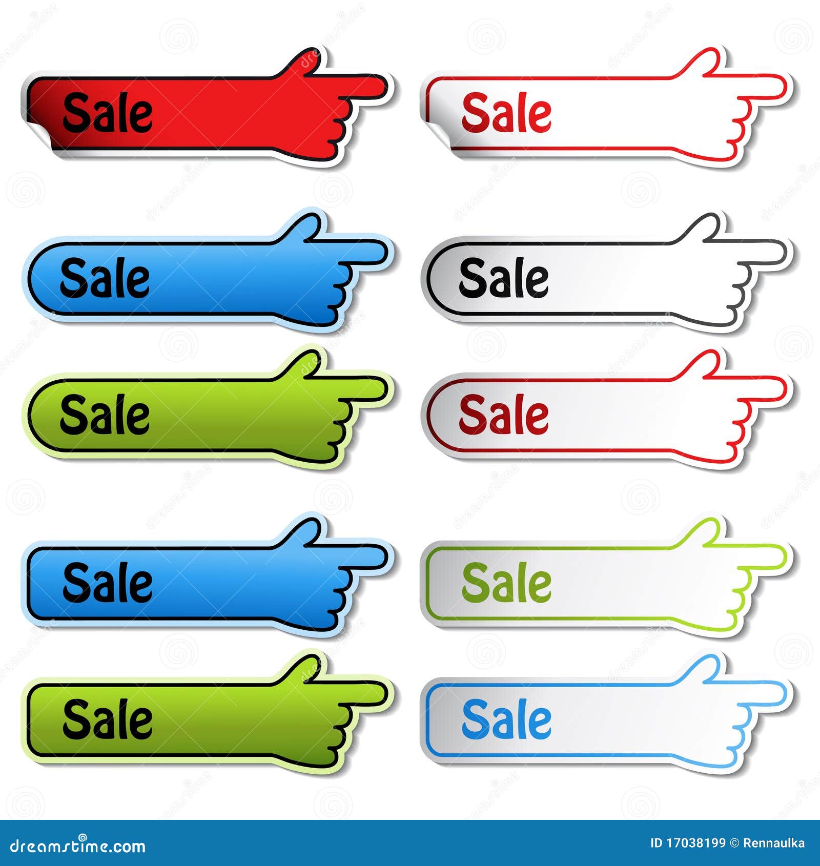Vector Sale Stickers of Hand Stock Vector - Illustration of choice ...