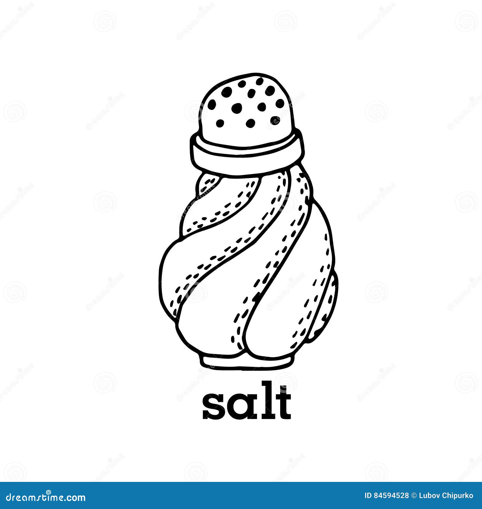 Vector Salt Shaker Hand Drawn Illustration Stock Vector - Illustration ...