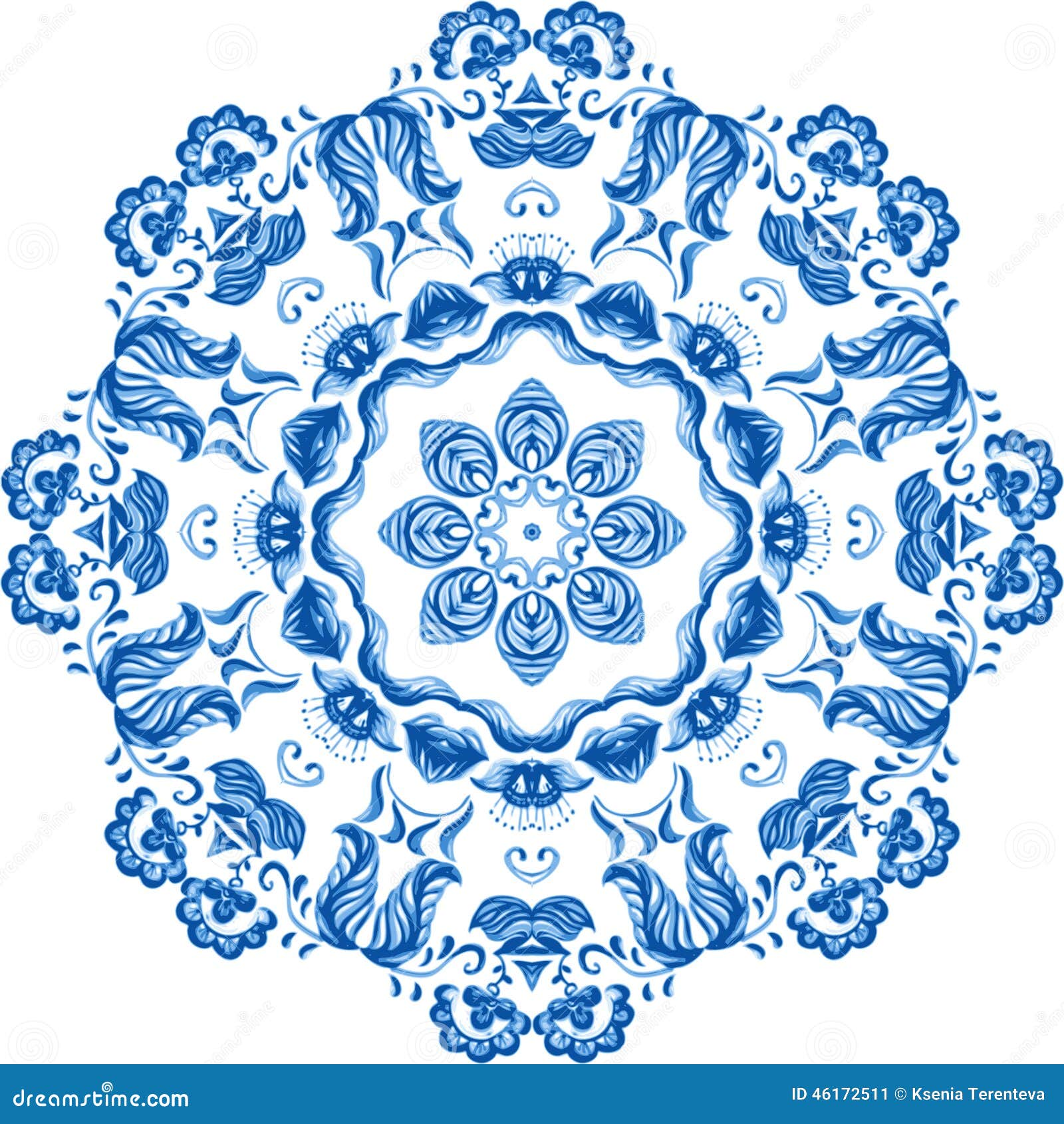 Vector Sample Lace Asian Tile. Circle Background Stock Vector ...