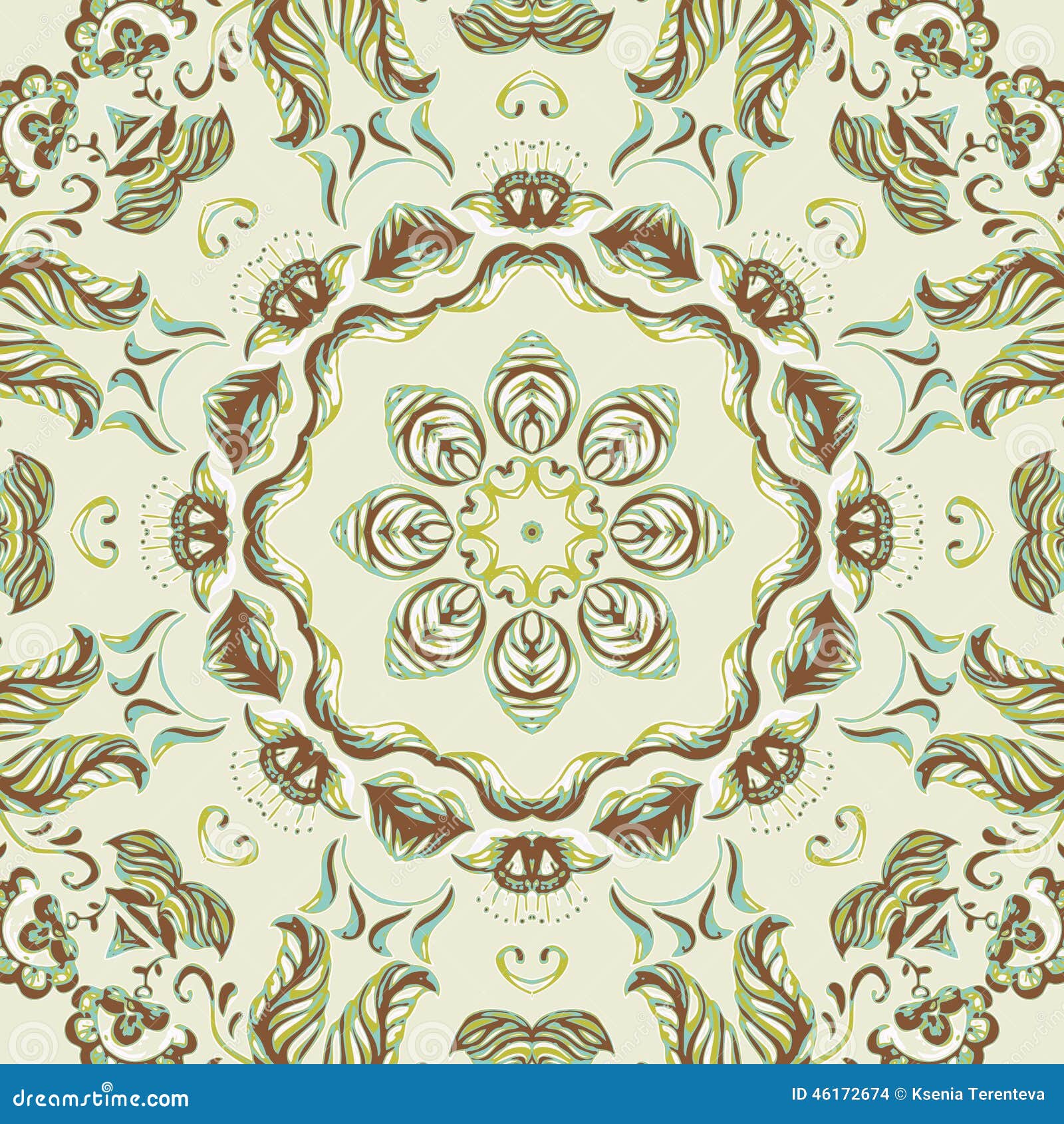 Vector Sample Lace Asian Tile. Circle Background Stock Vector ...