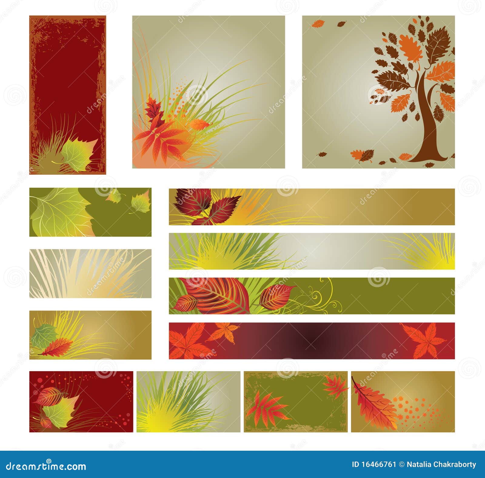 Vector Samples of Web-design (banners) with Tree. Stock Vector ...