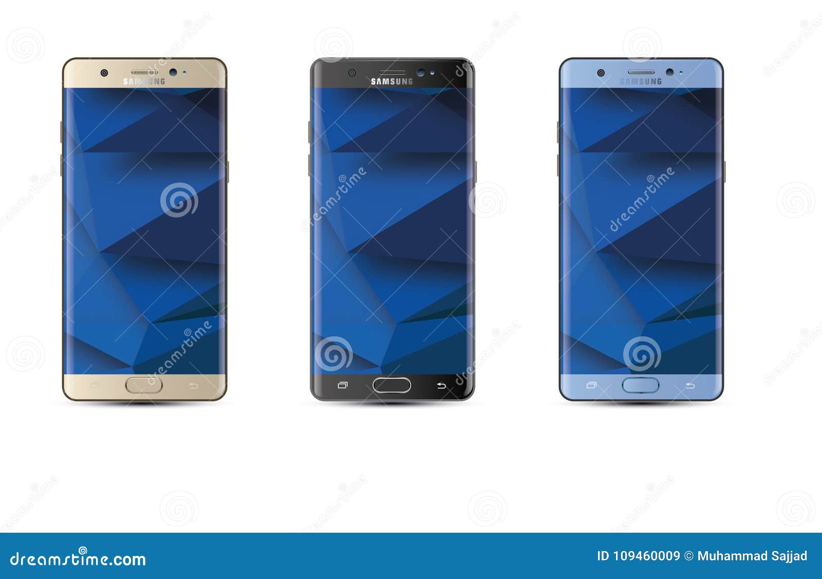 Vector Samsung Galaxy Note 7 Edge Realistic Android Mobile Phone Touch ...