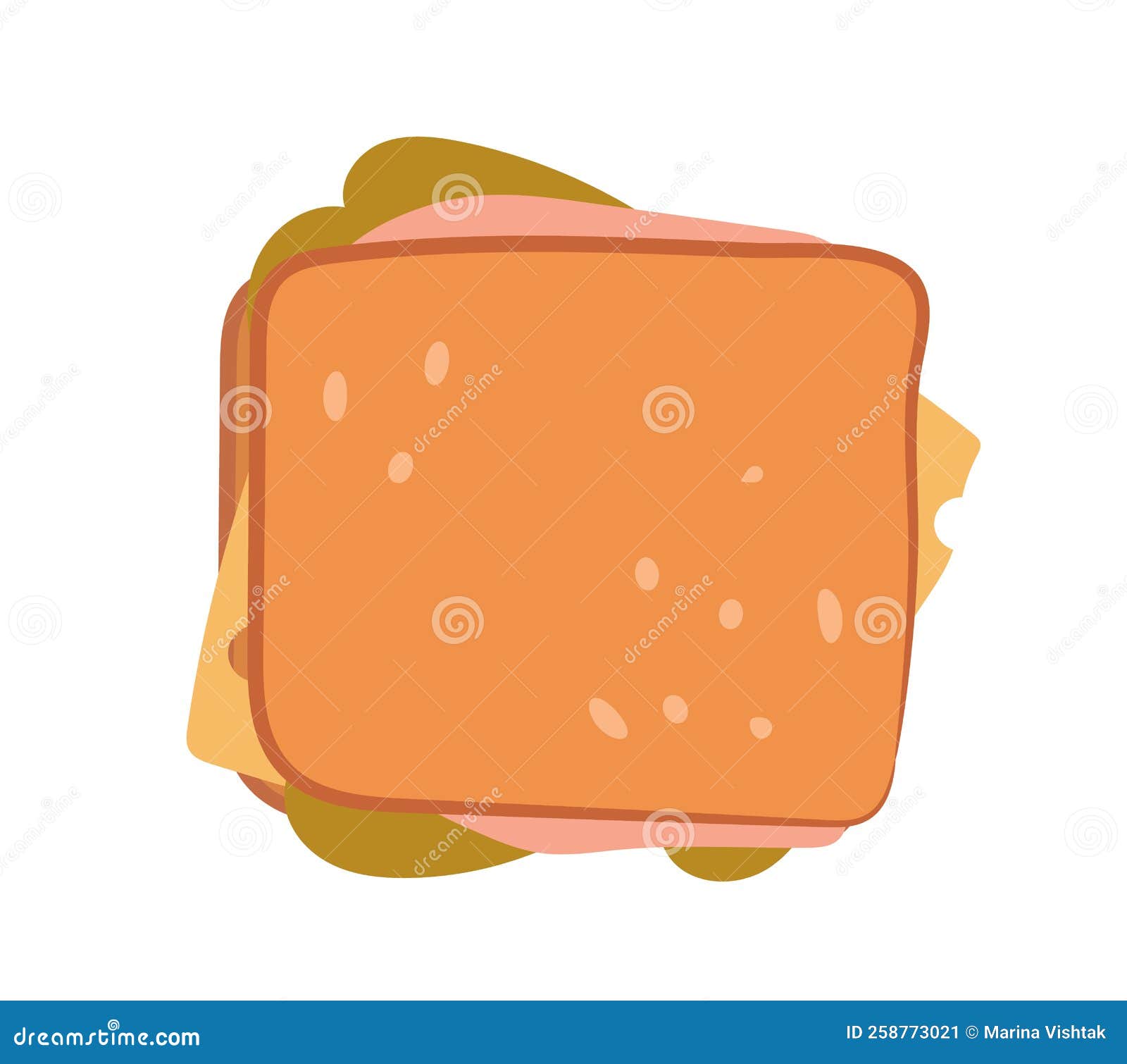 Vector Sandwich Isolated on White. Breakfast Snack Concept. Stock ...