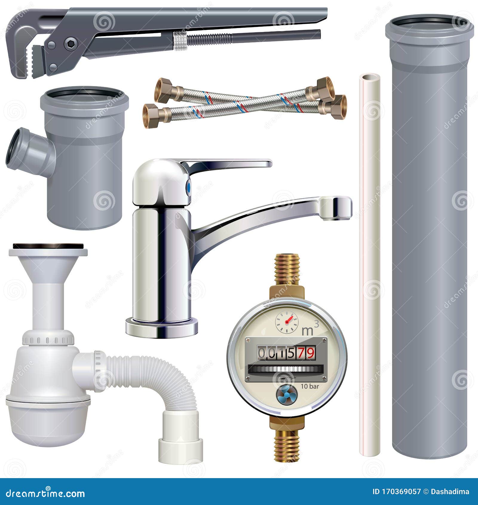 Vector Sanitary Engineering Stock Vector - Illustration of gauge, meter ...