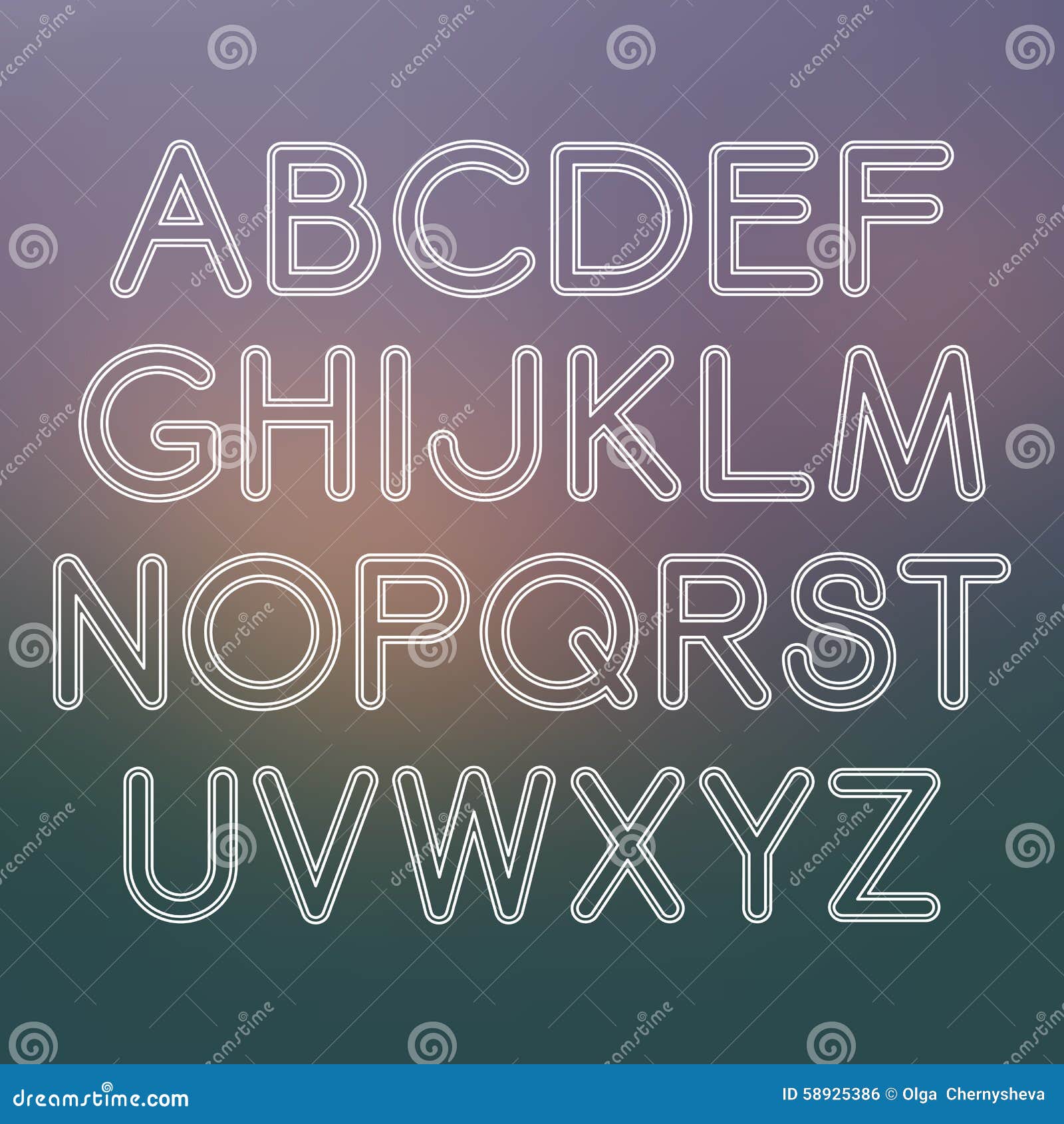 Vector Sans Serif Font with Rounded Corners Stock Vector - Illustration ...