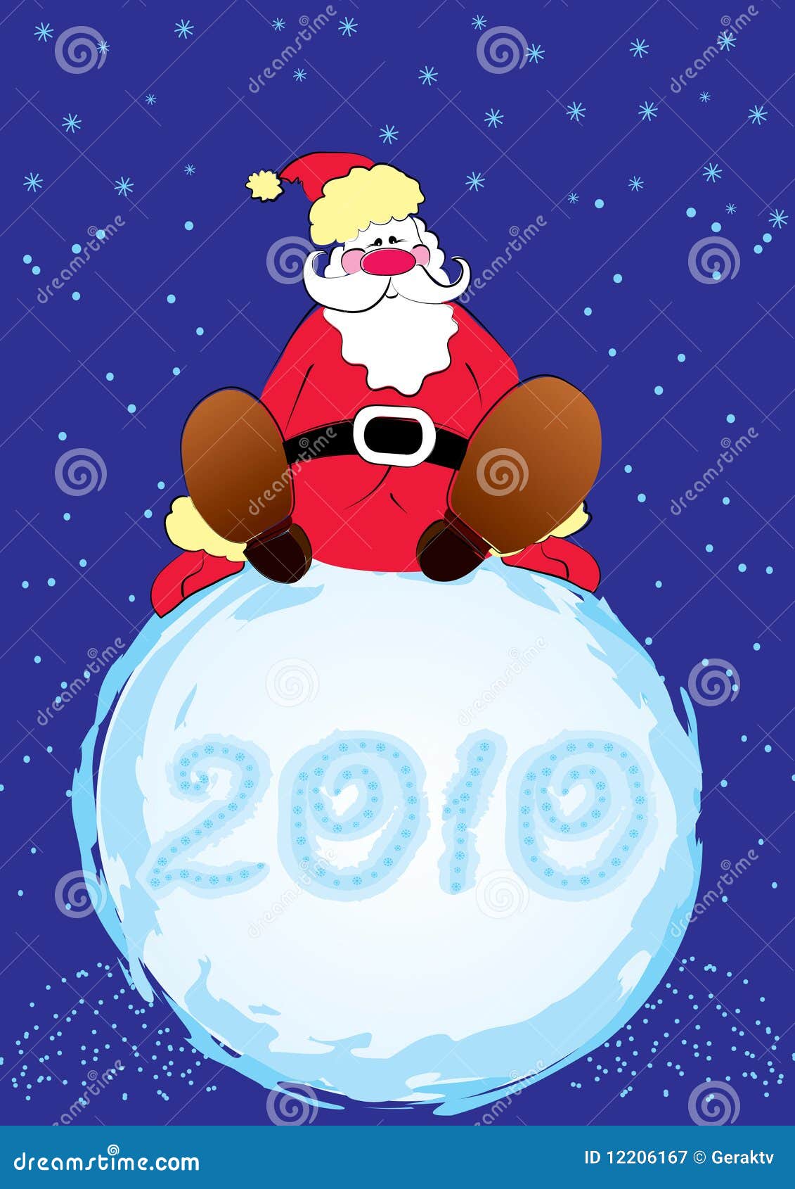 Vector Santa and Big Snowball Stock Vector - Illustration of cute ...