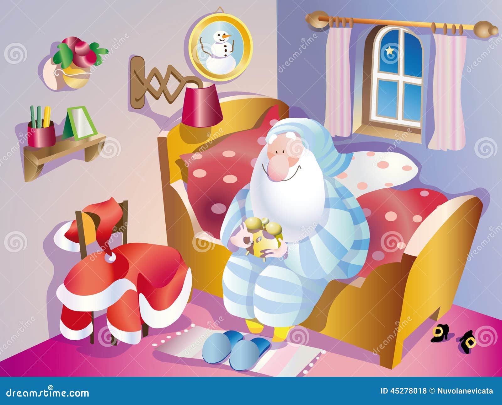 Vector Santa Claus Goodnight Stock Photo - Image of tale, party: 45278018