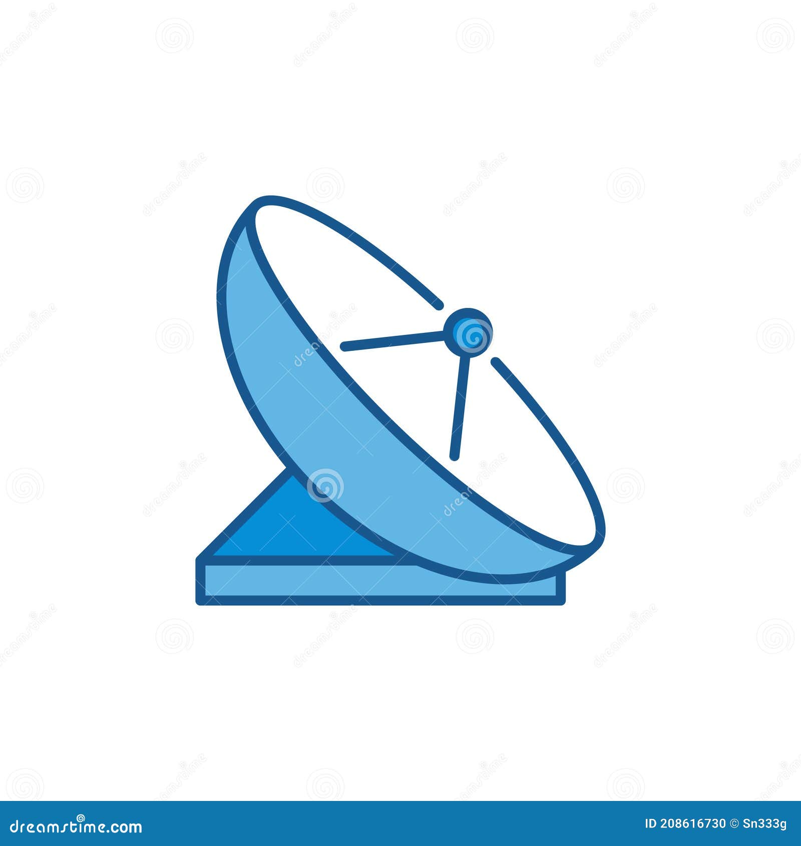 Vector Satellite Dish Antenna Concept Colored Icon Stock Vector ...