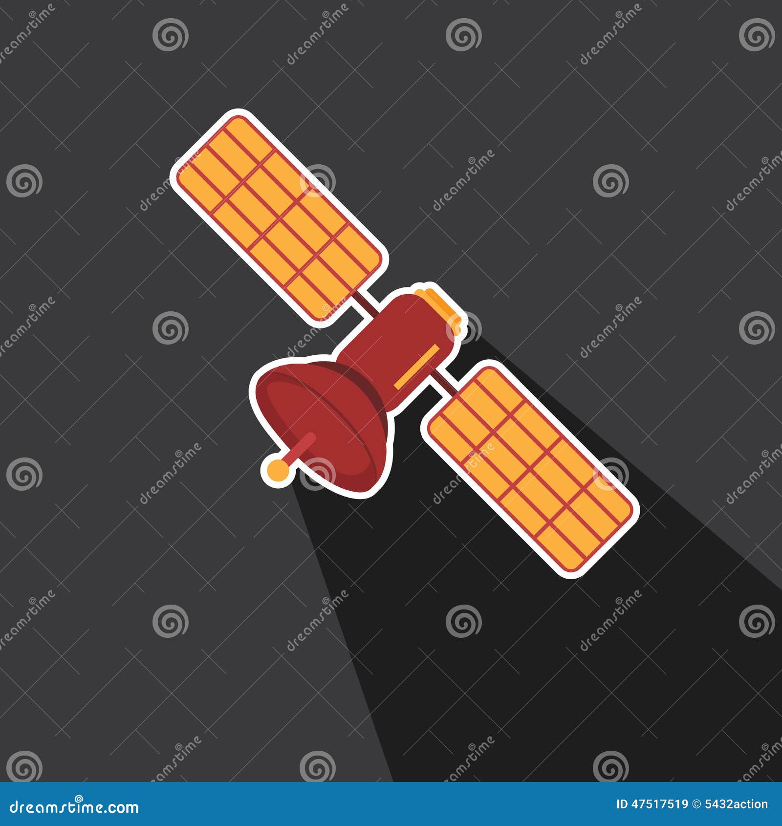 Vector of Satellite in Long Shadow Style Stock Illustration ...