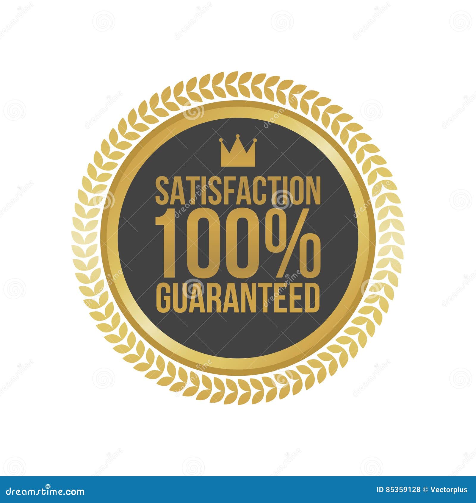 Vector Satisfaction Guaranteed Gold Sign, Round Label Stock ...