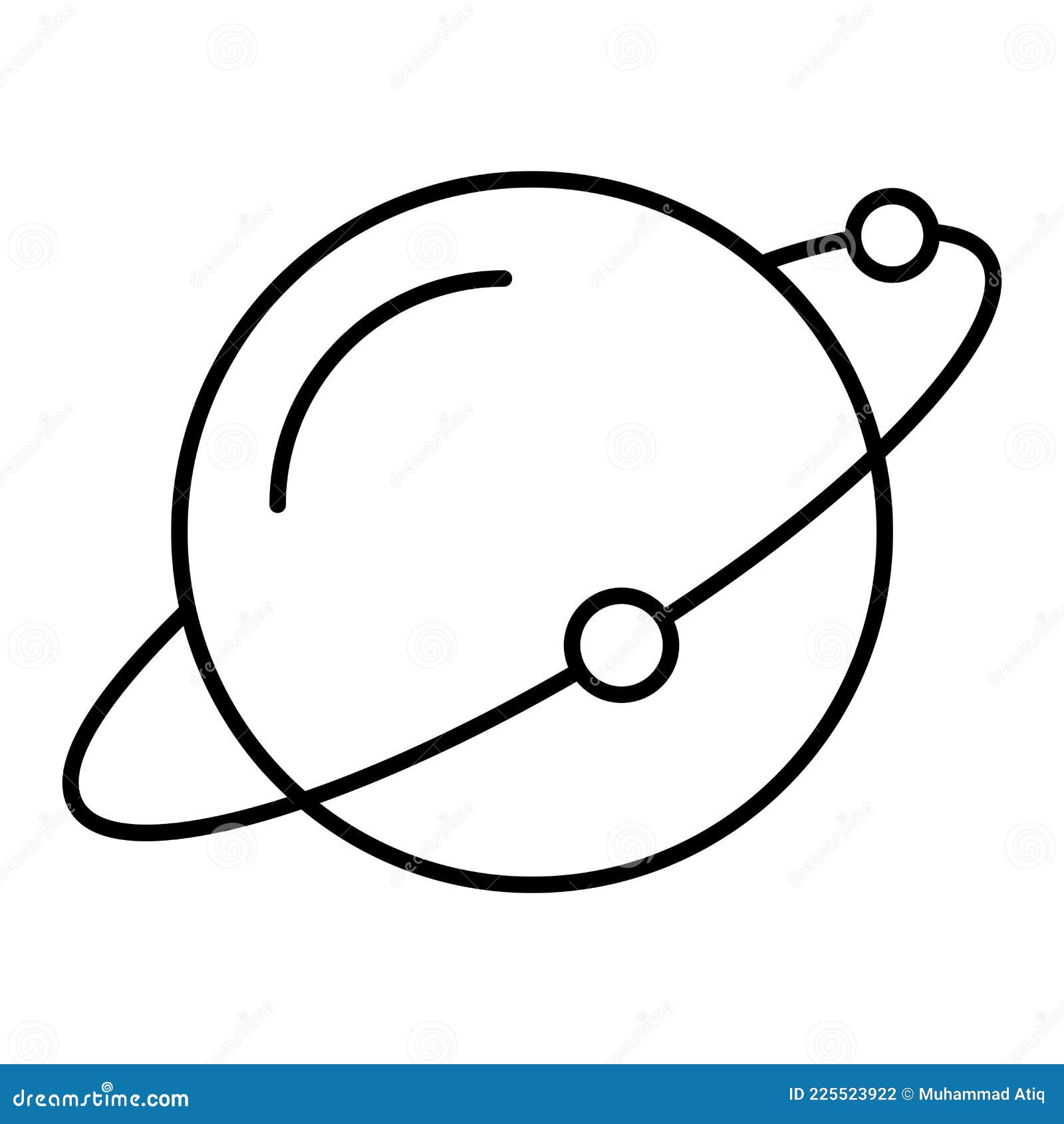 Vector Saturn Outline Icon Design Stock Vector - Illustration of ...