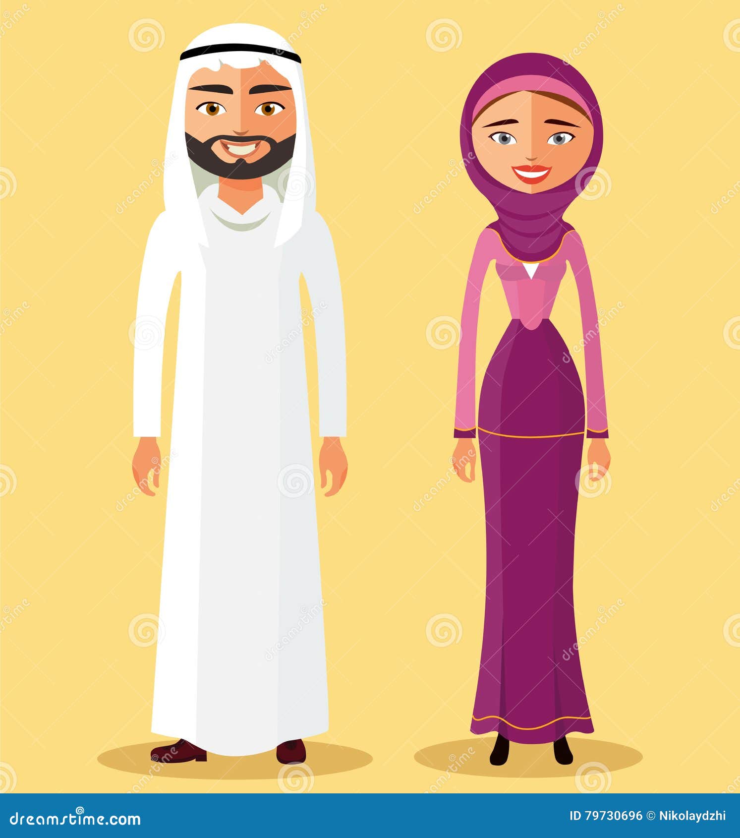 Vector - Saudi Arabia Traditional Couple. Stock Vector - Illustration ...