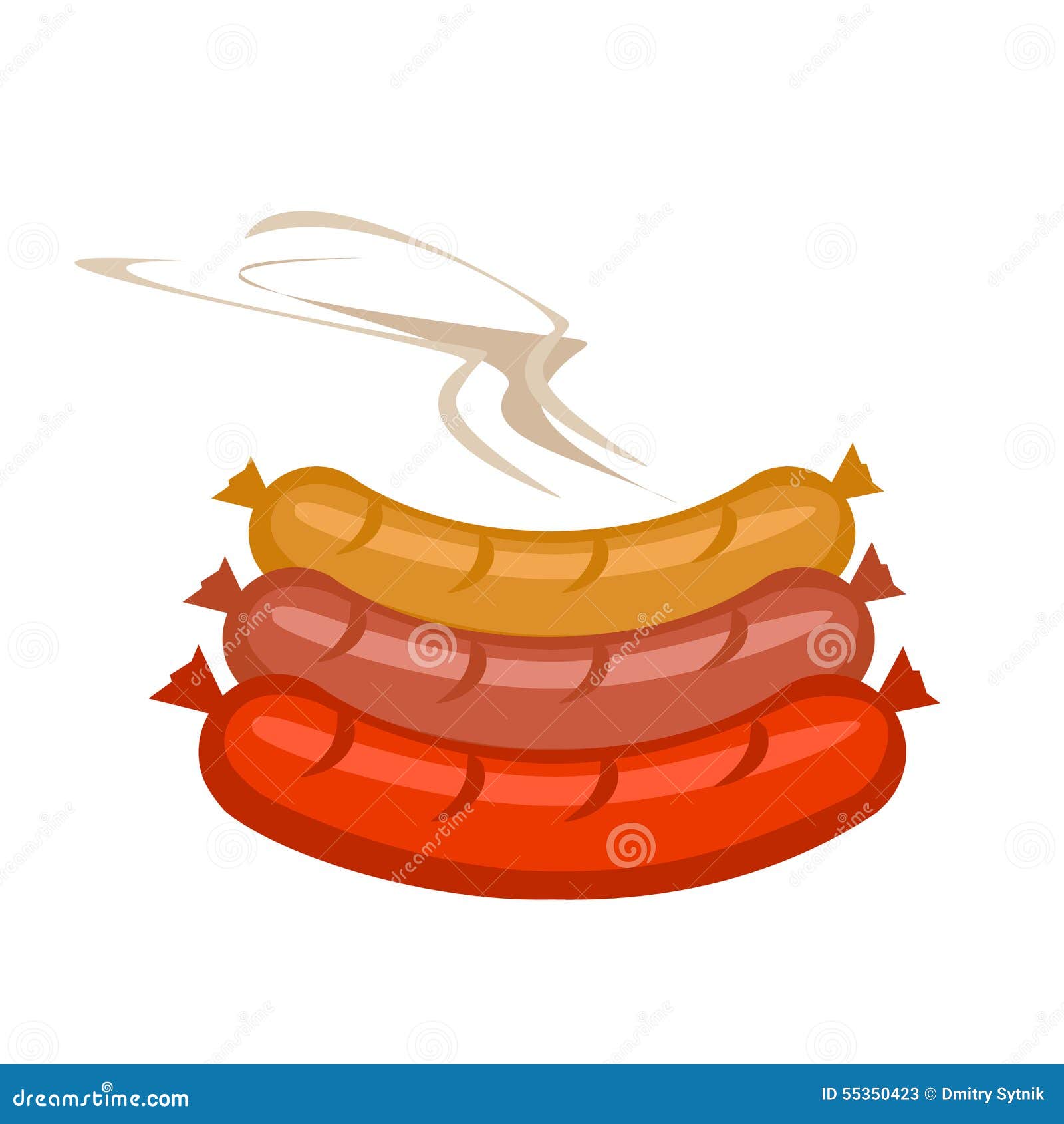 Vector sausages in colors stock illustration. Illustration of fast ...