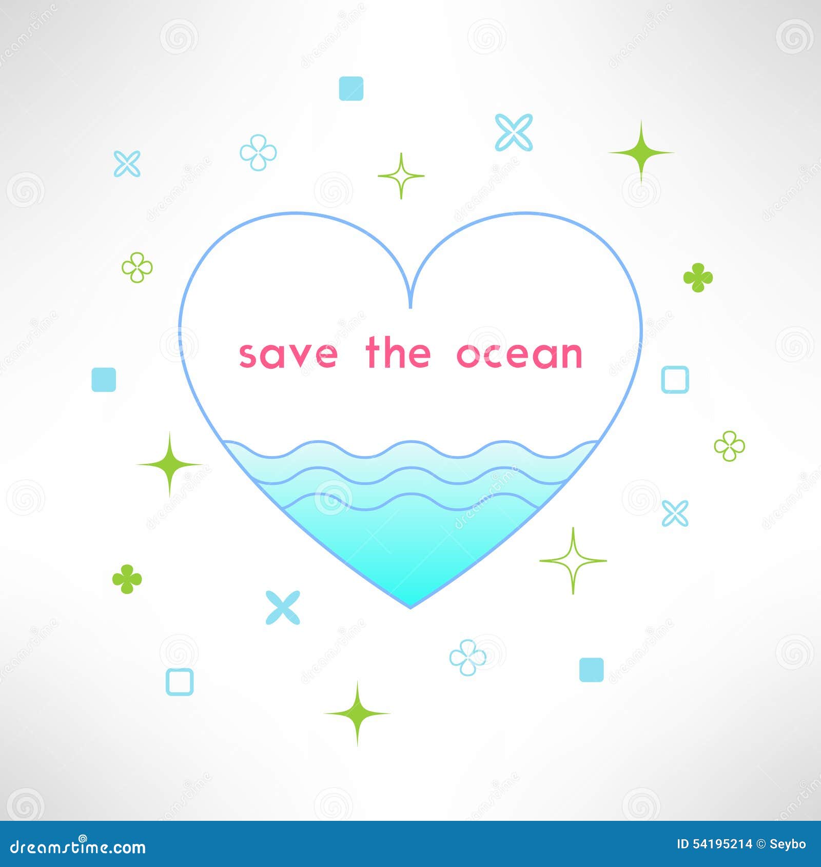 Vector Save the Ocean Background in Modern Flat Stock Vector ...