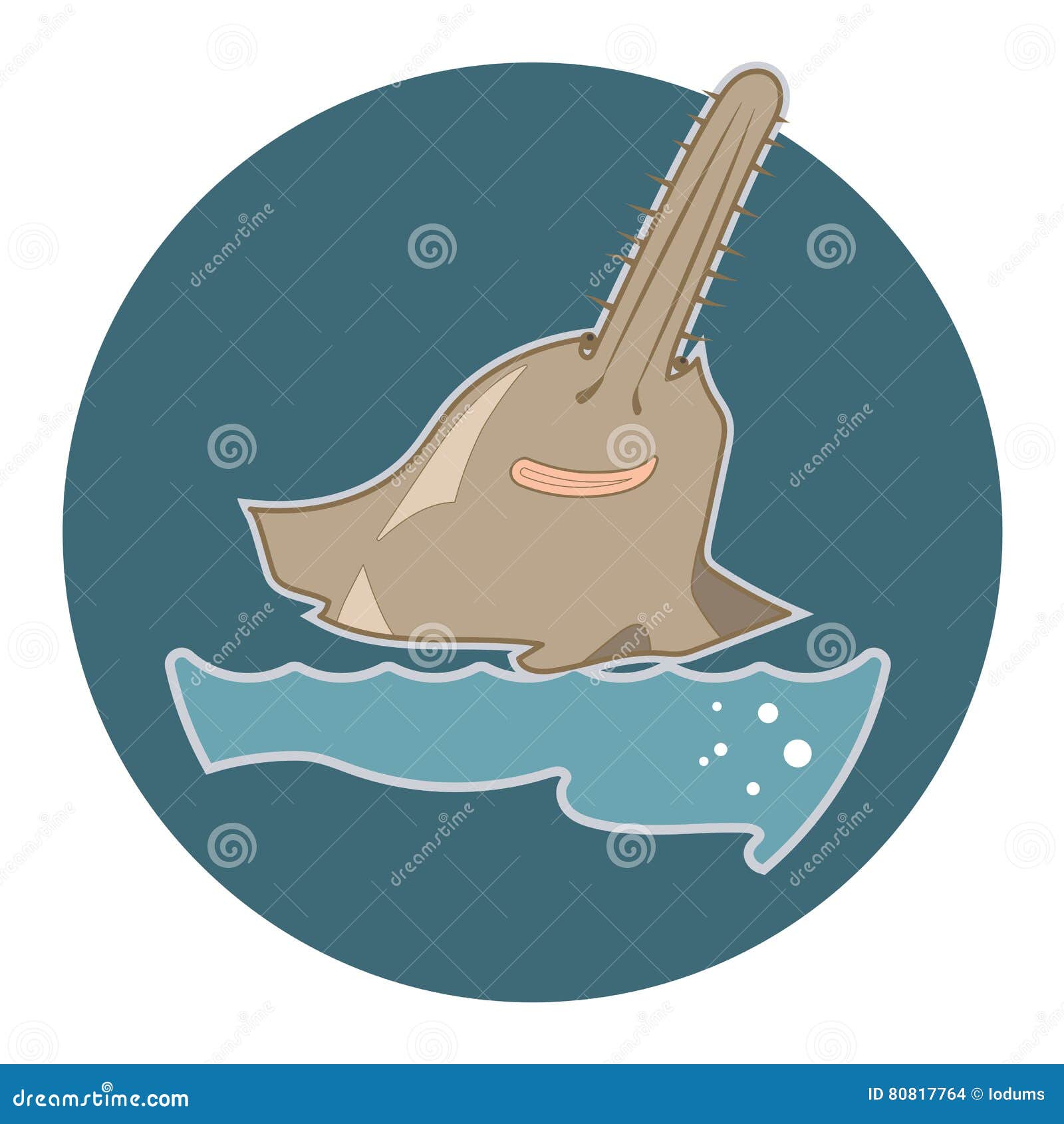 Vector Sawfish Sticker | CartoonDealer.com #80817764