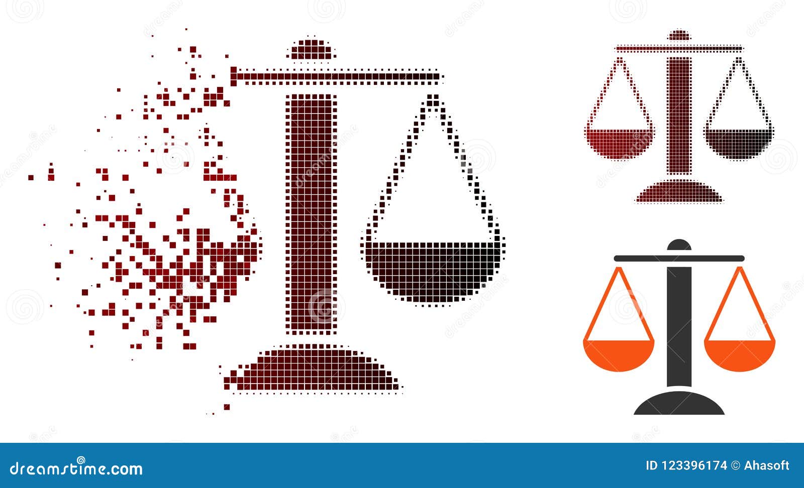 Broken Pixel Halftone Scales Icon Stock Vector - Illustration of ...