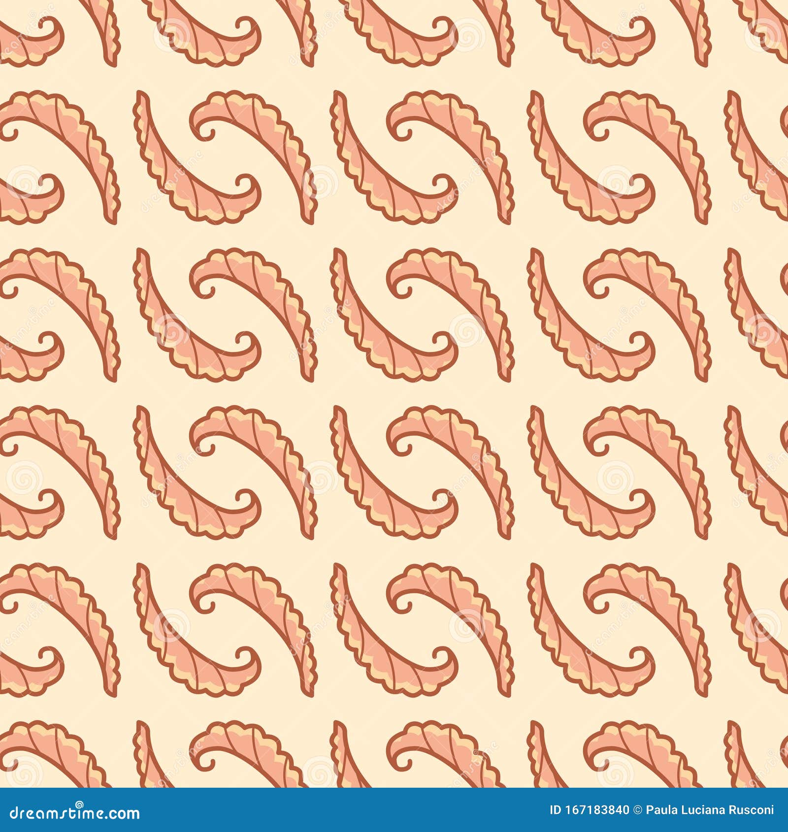 Vector Scalloped Leaves on the Side Repeating Patter Stock Vector ...