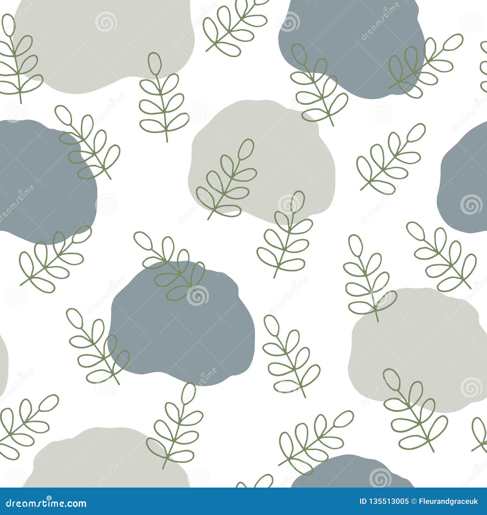 Vector Scandinavian Nature Pattern Design. Stock Vector - Illustration ...
