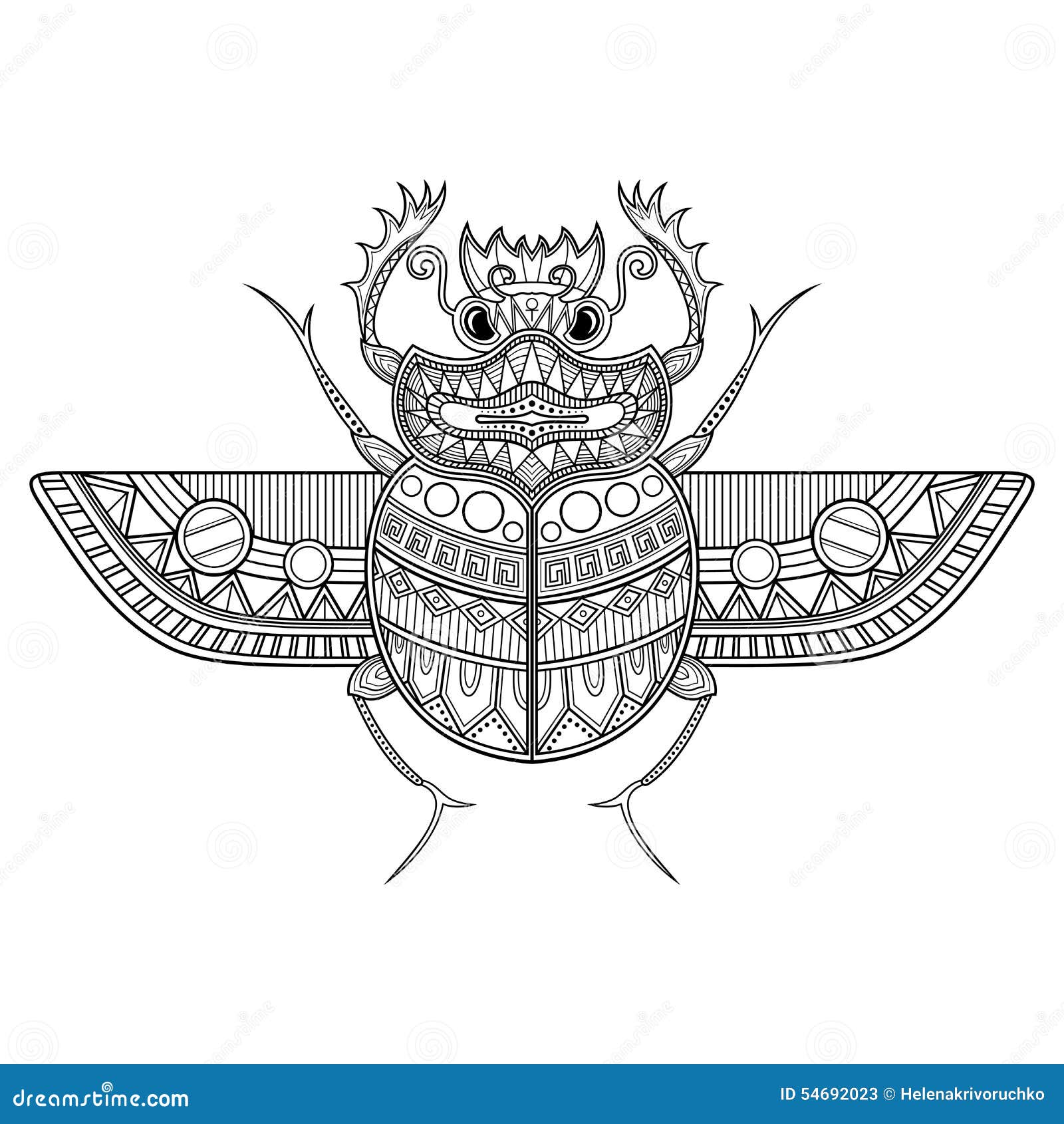 Vector Scarab Beetle stock vector. Illustration of isolated - 54692023