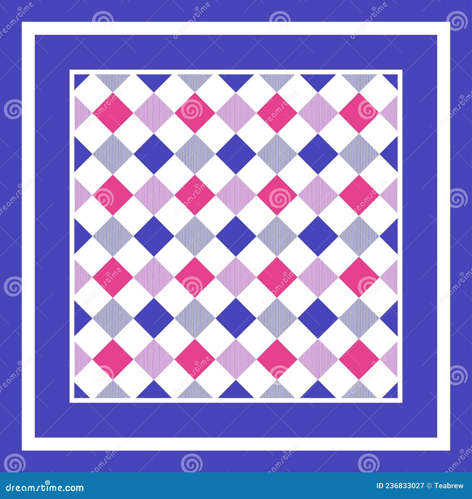 Vector Scarf Design Template with Vichy Pattern Stock Vector ...
