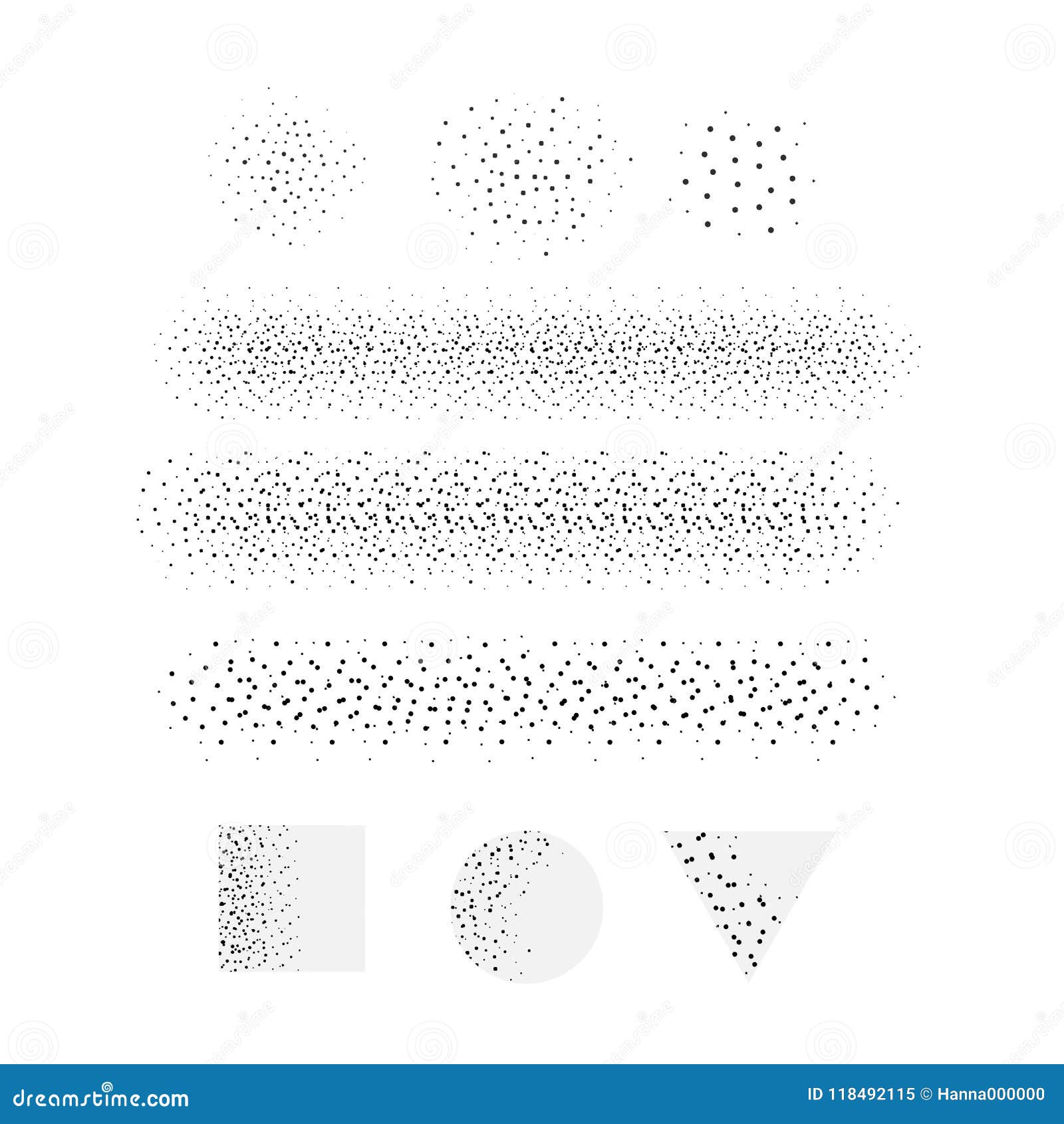 Vector Scatter Stipple Brushes Set. Stock Vector - Illustration of ...