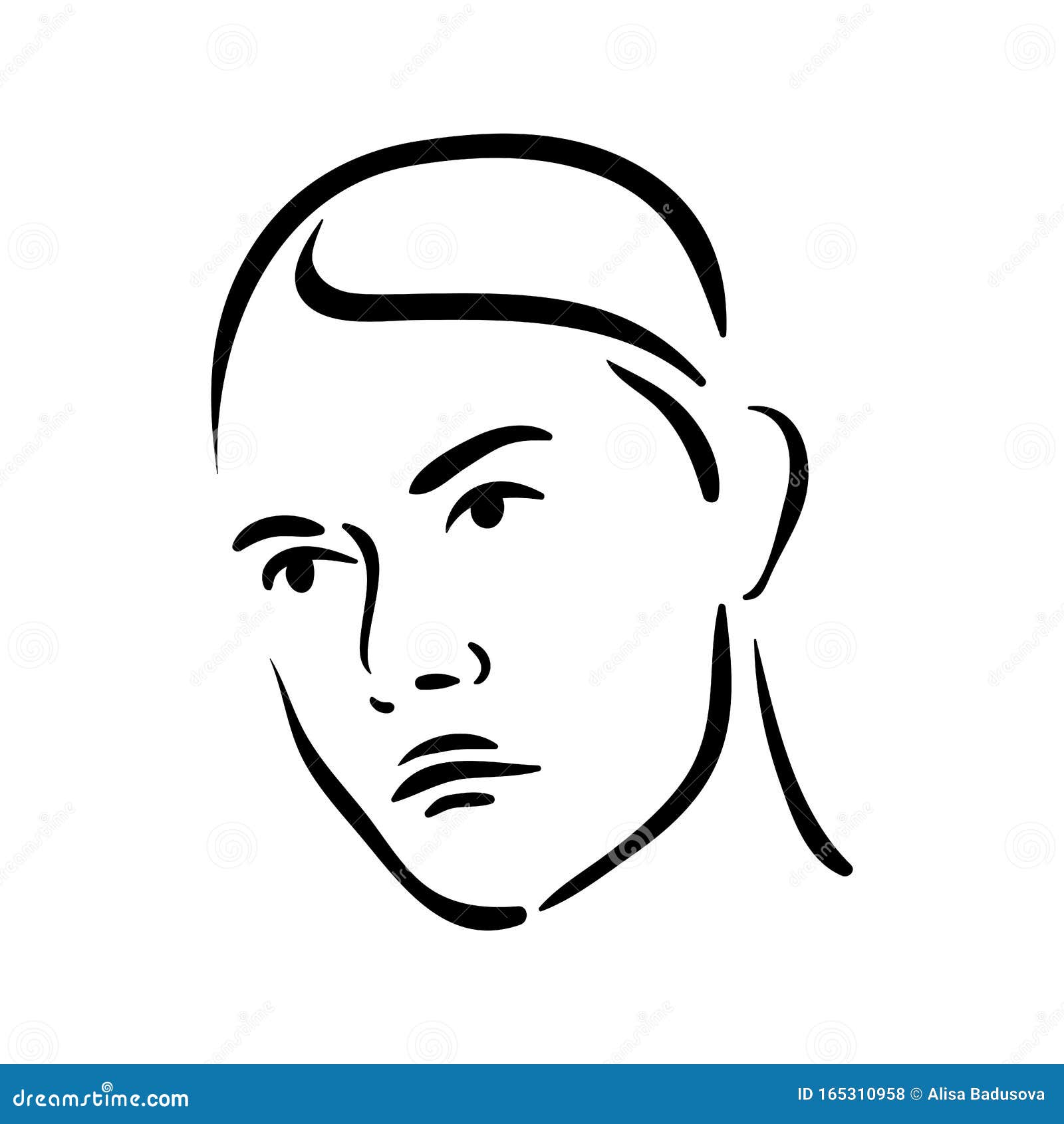 Sceptical Face Emotion Icon On White Background Vector Illustration ...