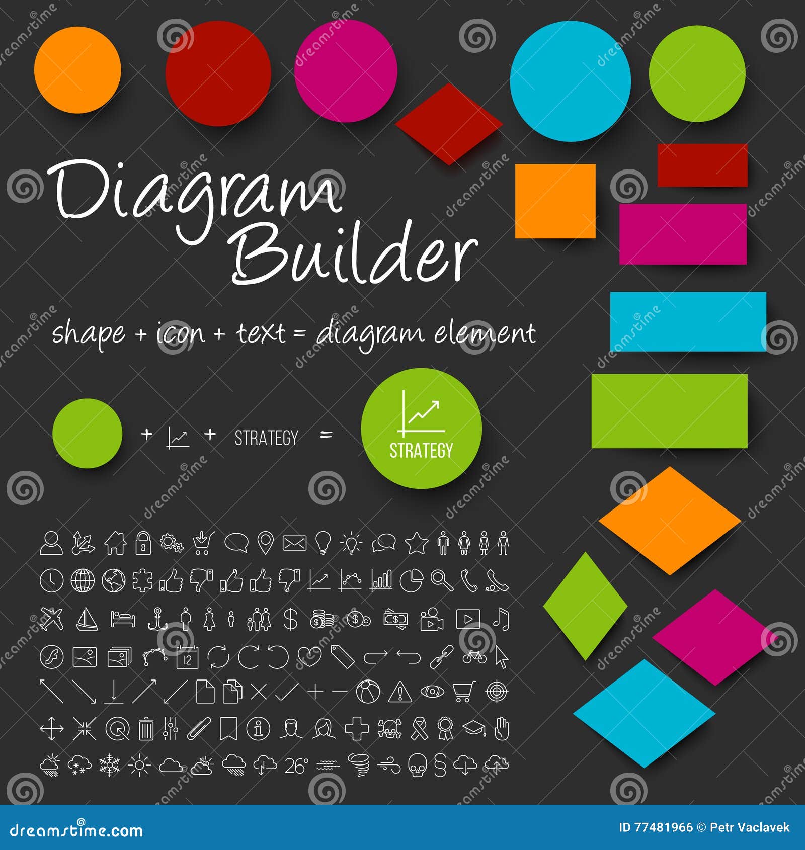 Vector Schema Diagram Builder Set | CartoonDealer.com #77813059