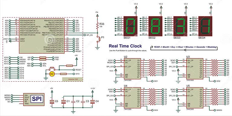 Vector Electrical Circuit of an Electronic Device Assembled on an Arduino. Stock Vector ...